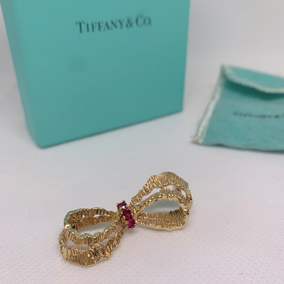 Tiffany & Co. | Jewelry | Vintage Authentic Tiffany Co 8k Gold Ruby ...
